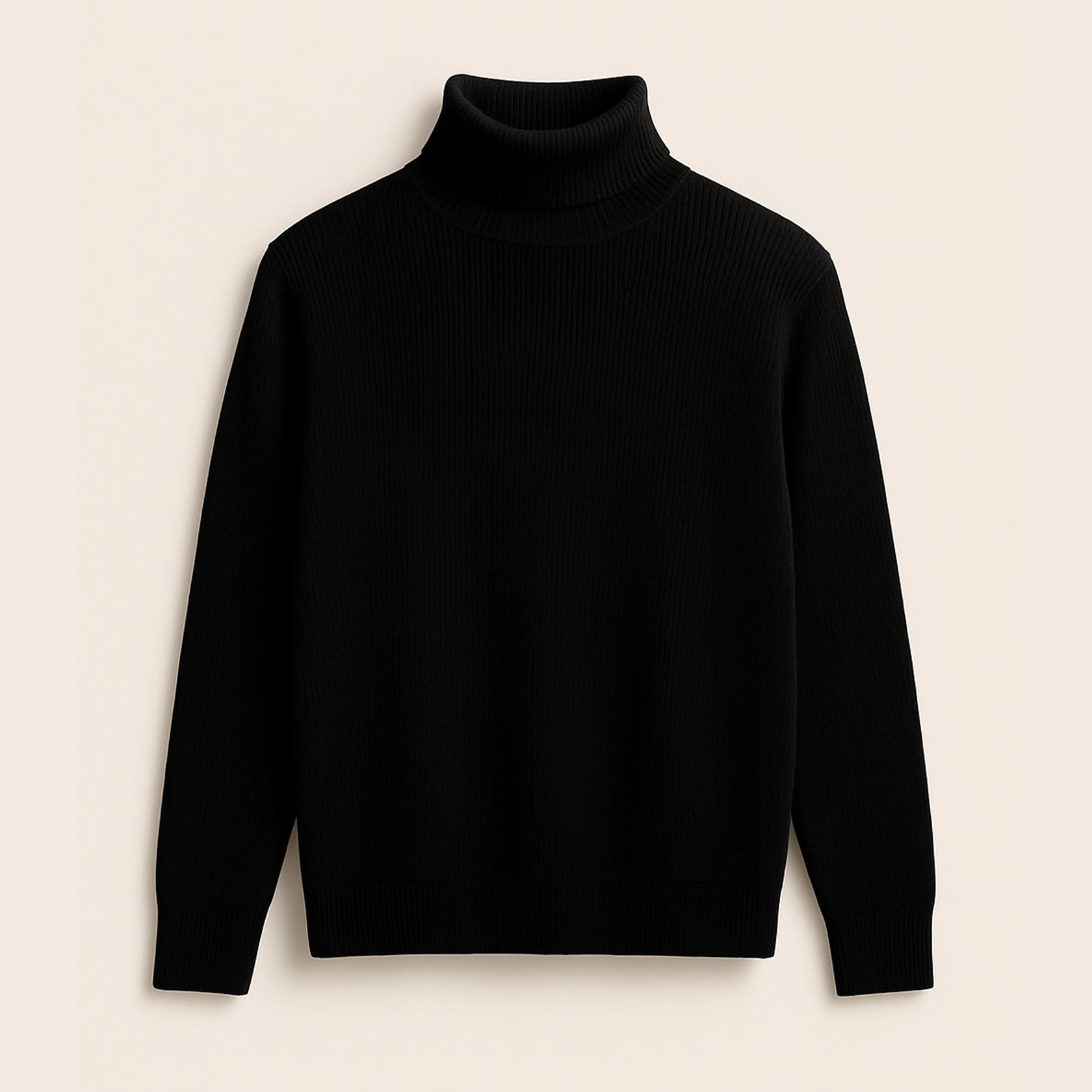 Black Ribbed Turtleneck Sweater – Munaf Fashion